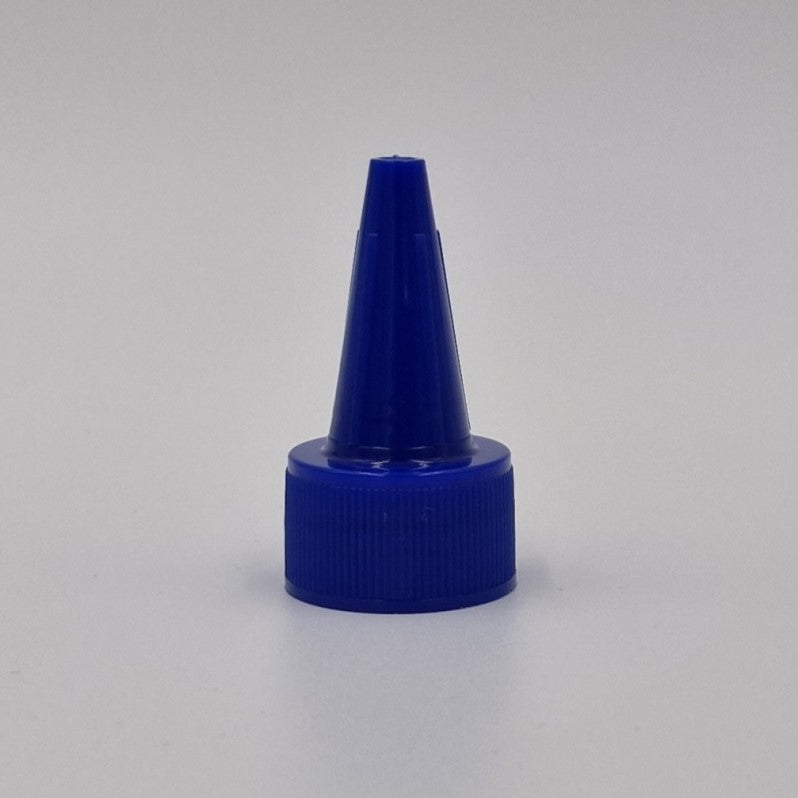 24mm 410 2 PART SPOUTED CAP SCREW TOP BLUE & EPE LINER – Cascelloid