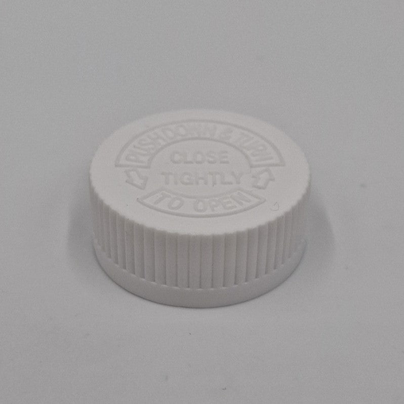 38mm WHITE CLIC LOC CAP WITH IHS LINER FOR HDPE – Cascelloid