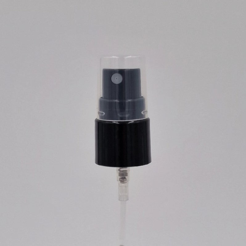 18mm 415 BLACK ATOMISER SPRAY SMOOTH CLOSURE & NAT OVERCAP – Cascelloid