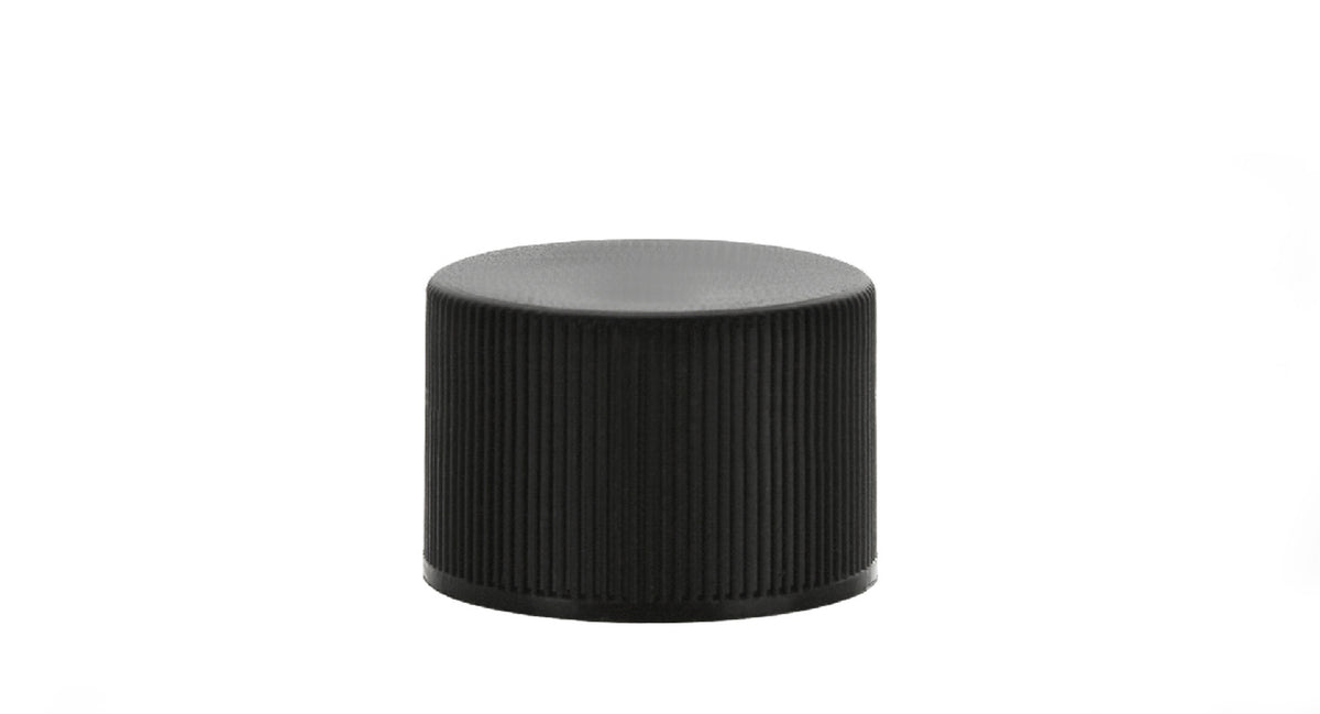 22mm 410 RIBBED CAP BLACK POLYPROP – Cascelloid